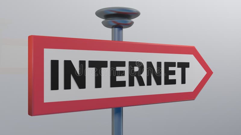 INTERNET Red Street Arrow Sign - 3D Rendering Illustration Stock ...