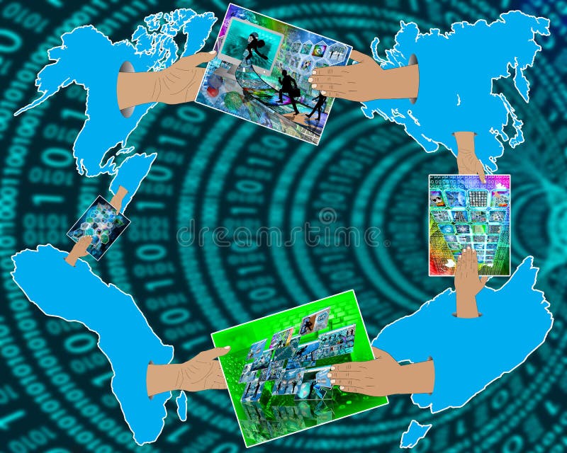 Internet Reduces the Distance Stock Illustration - Illustration of ...