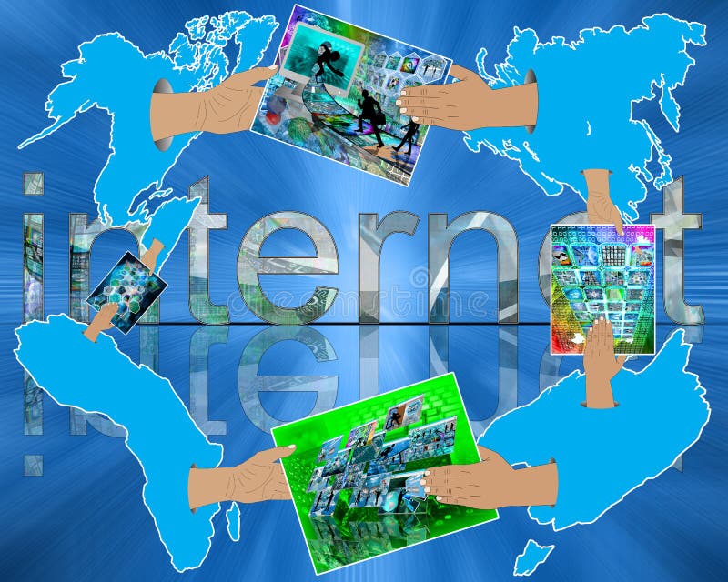 Internet Reduces the Distance Stock Illustration - Illustration of http ...