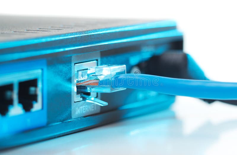 LAN Ethernet Cable Internet Connection Stock Photo - Image of plug ...