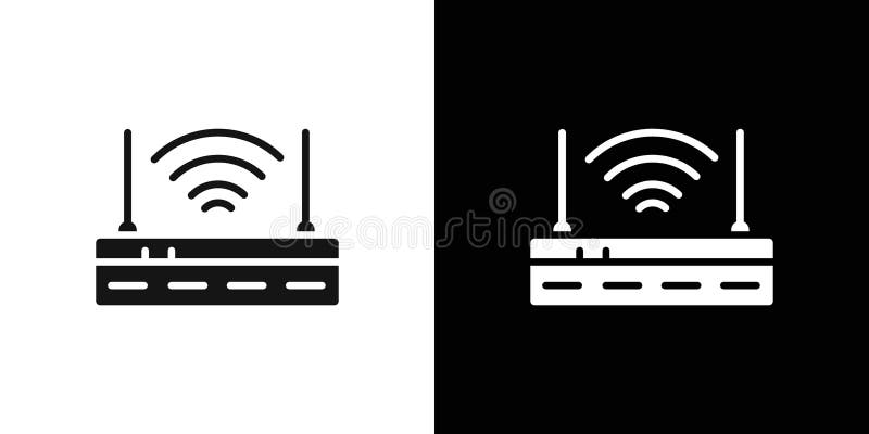 Internet Router Icon Logo Set Vector Stock Vector - Illustration of ...