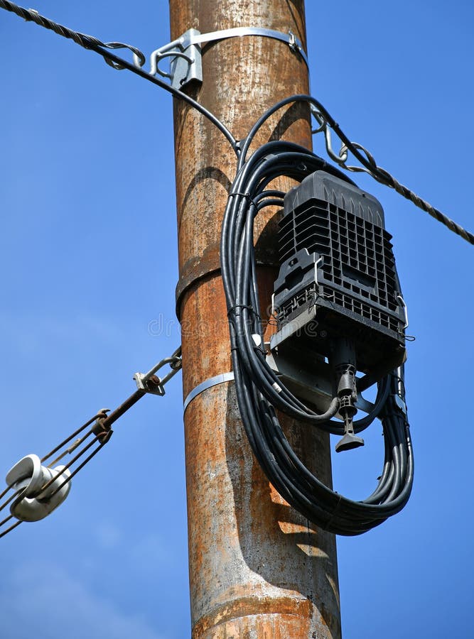 Internet Router on an Outdoor Pole Stock Photo - Image of ...