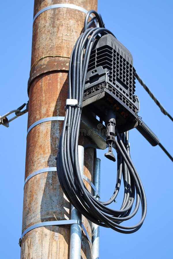 Internet Router on a Pole Outdoor with Cables Stock Photo - Image of ...