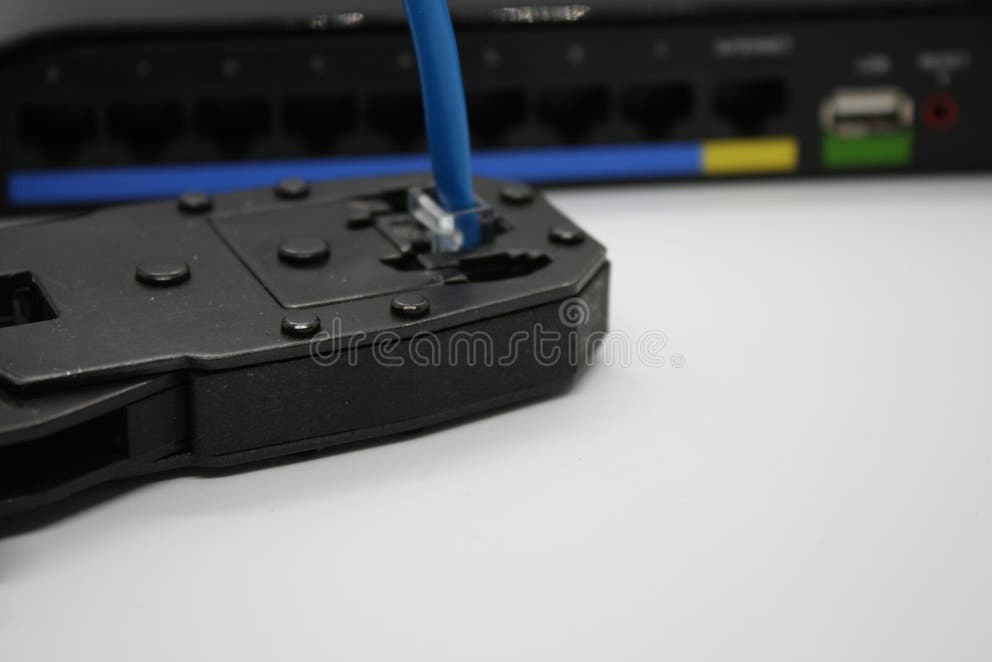 Internet Router and Rg45 Connectors Stock Image - Image of router ...