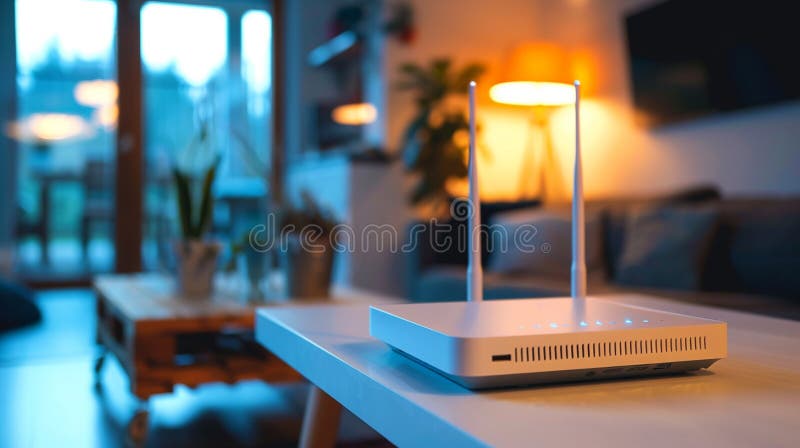 Internet Router on a Table in a Cozy Room Stock Photo - Image of home ...