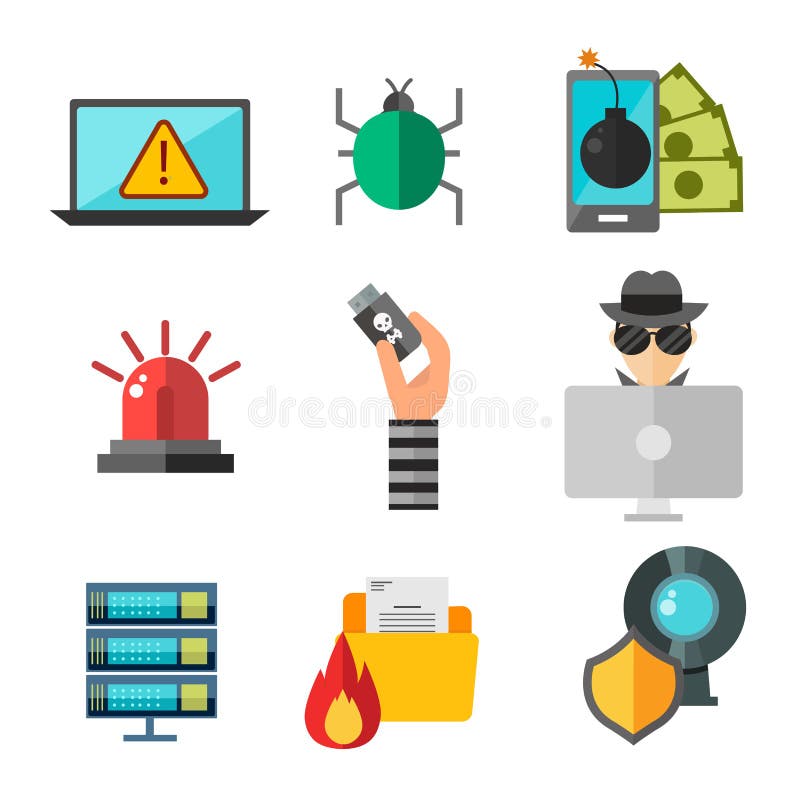 Internet safety icons stock vector. Illustration of design - 78153100