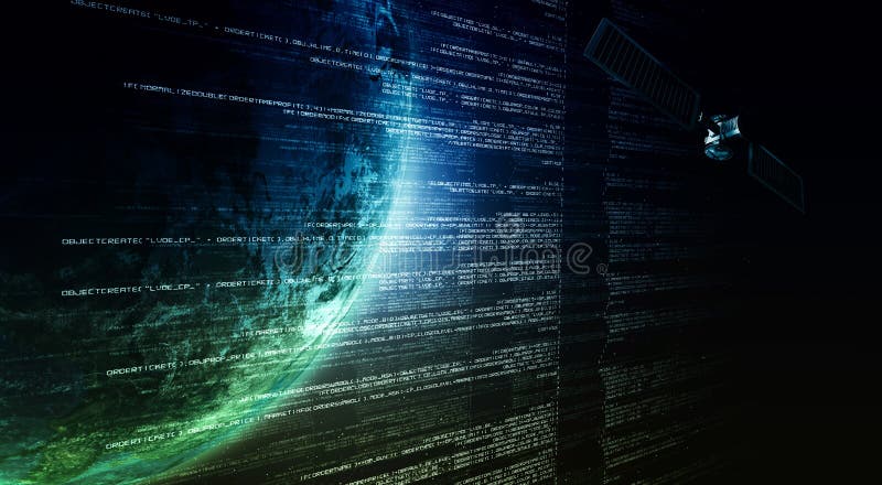 Internet Satellite Connection Stock Illustration - Illustration of ...