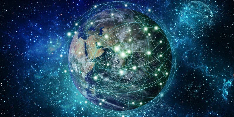 Internet Satellites Orbit the Earth Satellite Technology Communication ...