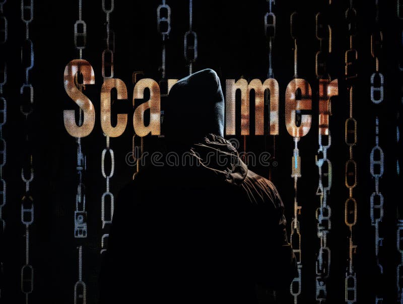 Internet Scammer or Thief. Hacker Attack, Virus Infected Software Stock ...