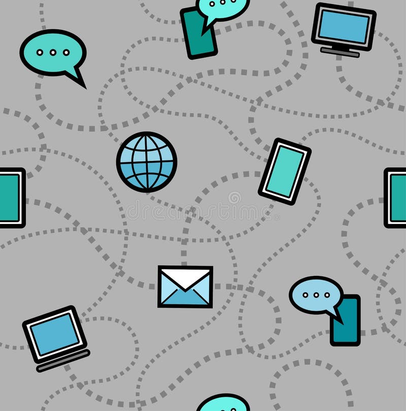 Internet, Seamless Pattern, Gray. Stock Vector - Illustration of ...