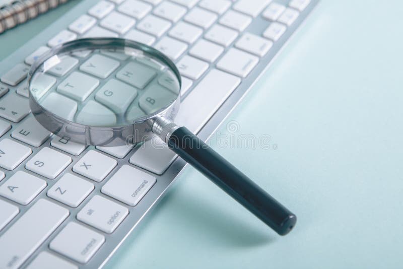 Internet Search Concept, Magnifier and Computer Keyboard Stock Image ...