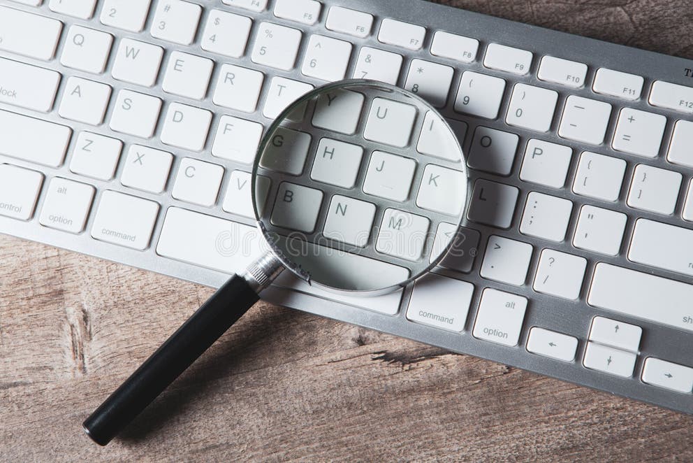 Internet Search Concept, Magnifier and Computer Keyboard Stock Image ...
