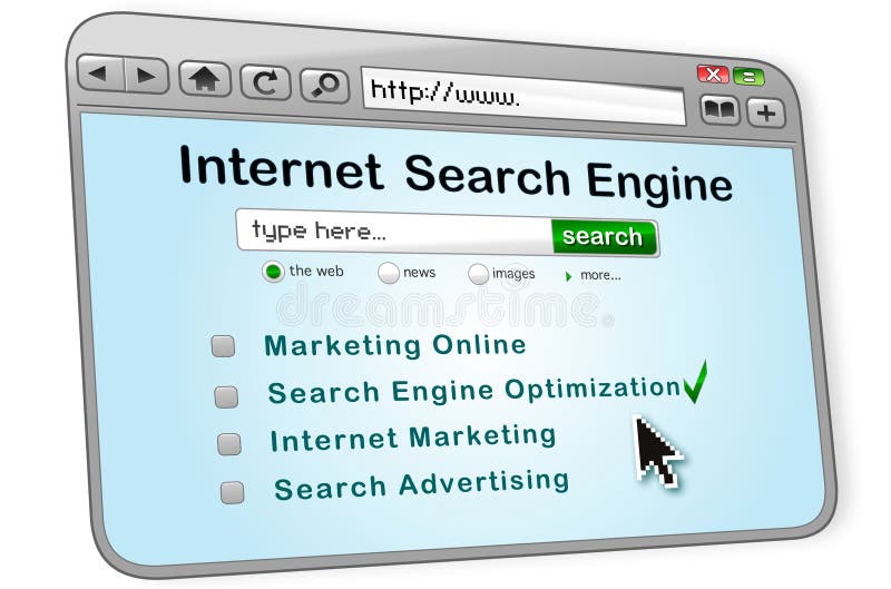 Internet Search Engine stock illustration. Illustration of icon - 8216253