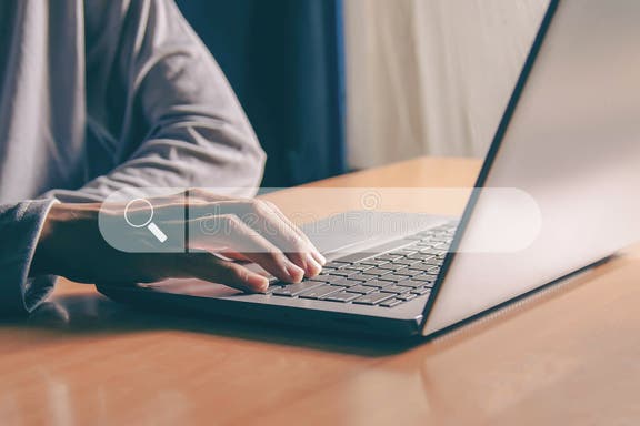 Internet Search Optimize Search Using Laptop Computer To Find ...