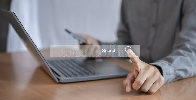 Internet Search Internet Use for Business and Communication Stock Photo ...