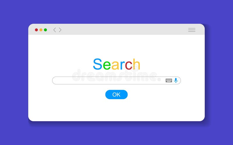 Internet Search Window. Browser Search Engine Computer Screen Shape Row ...