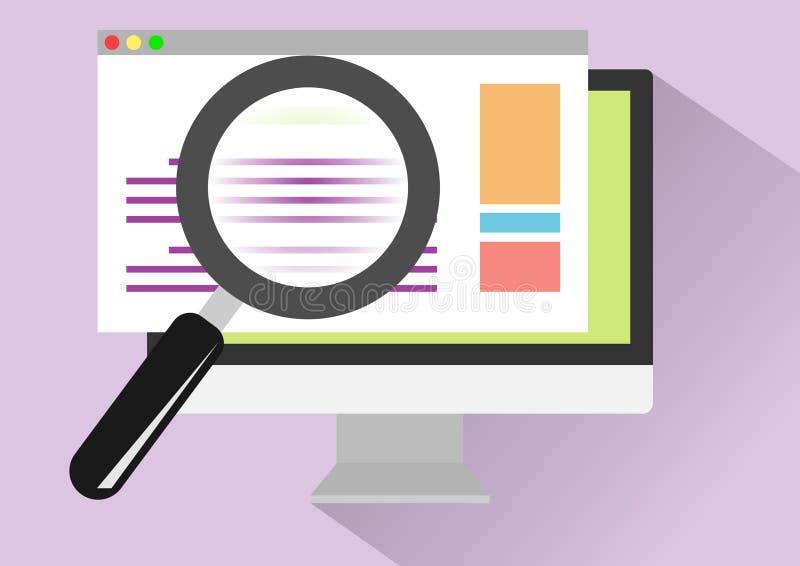 Internet Searching and Finding Anything Stock Vector - Illustration of ...