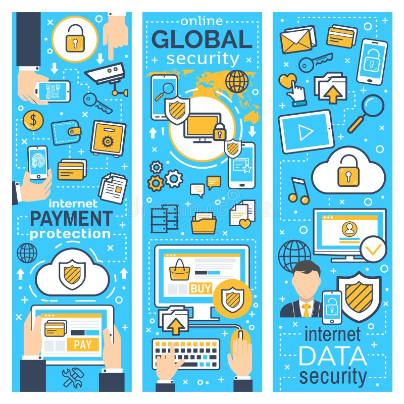 Internet Security and Data Protection Infographic Stock Vector ...