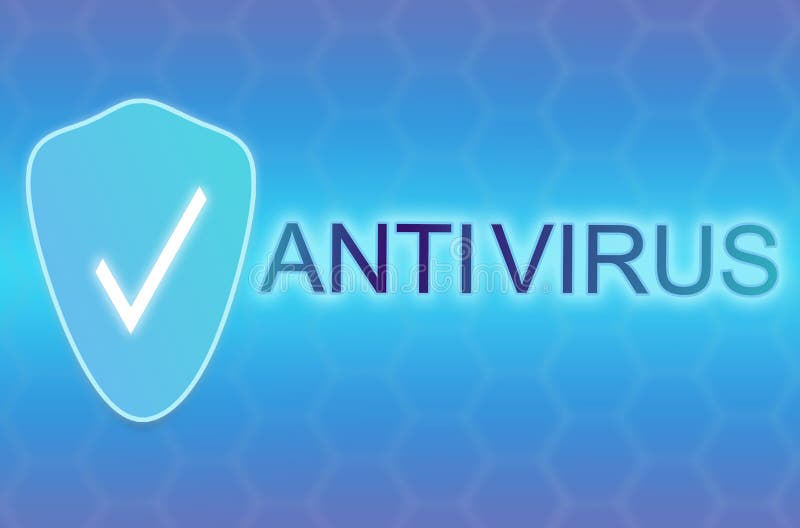 Internet Security. Bright Blue Background with Digital Shield ...