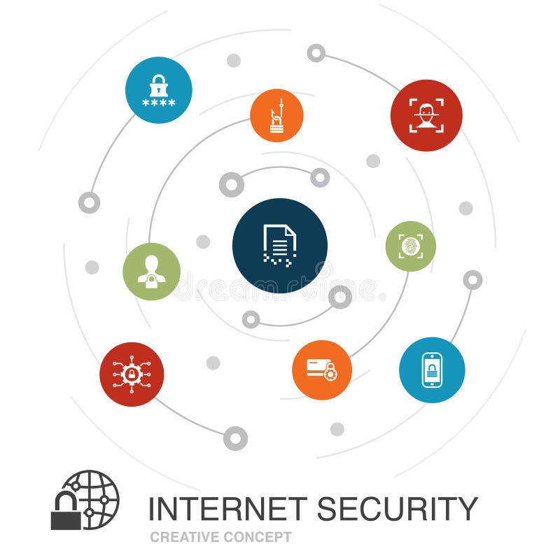 Internet Security Presentation Template Stock Vector - Illustration of ...