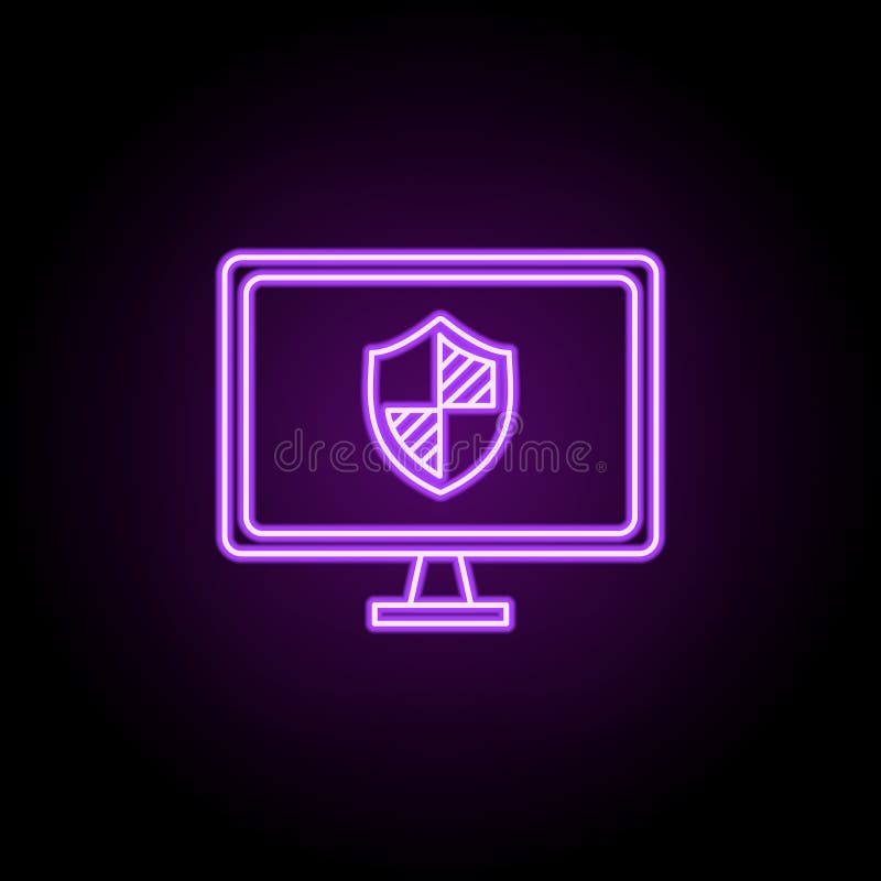 Internet Security for Computer Outline Icon. Elements of Security in ...