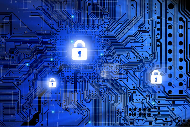 Network Security Problems Concept with Computer Keyboard and Locker ...