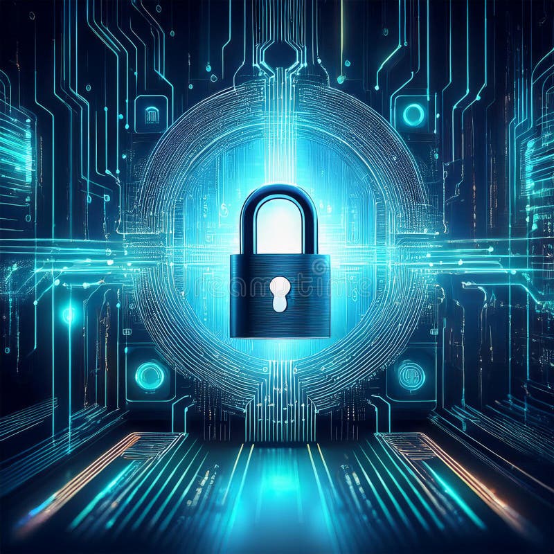Internet Security Concept Featuring Padlock on Screen. AI Content ...