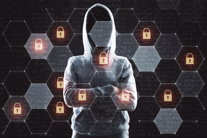 Internet Security Concept with No Face Hacker Stock Image - Image of ...