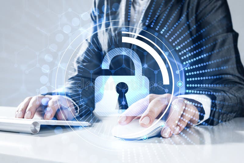 Internet Security Concept with Woman Typing Password on Keyboard Stock ...