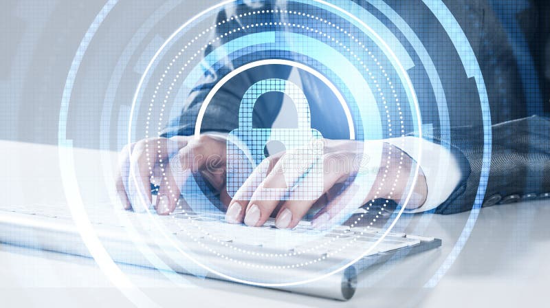 Internet Security Concept with Woman Typing Password on Keyboard Stock ...