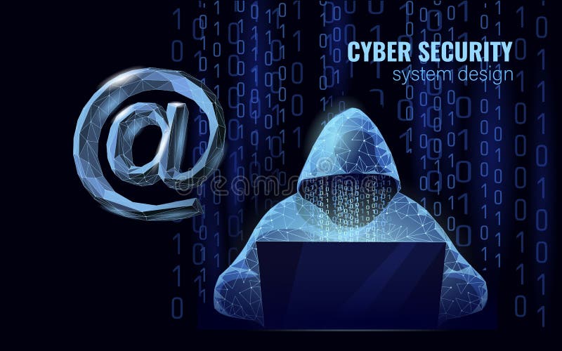 Internet Security Cyber Attack Business Concept Low Poly. Anonymous ...