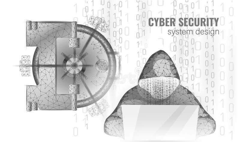 Internet Security Cyber Attack Business Concept Low Poly. Anonymous ...