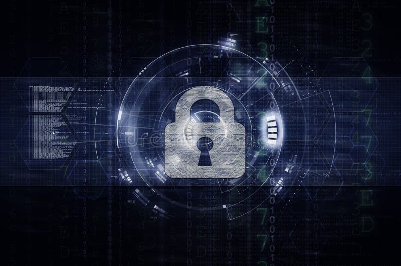 Internet Security and Data Privacy Artwork Dark Stock Illustration ...