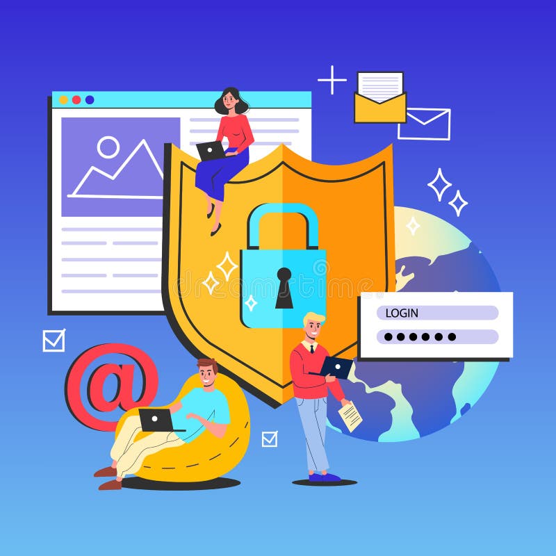 Internet Security and Data Protection Concept Illustration Stock Vector ...