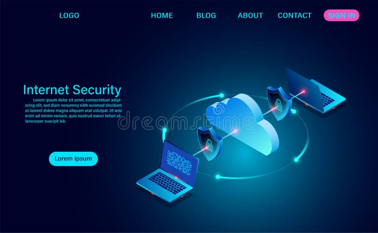 Internet Security with Data Transfer Information Stock Vector - Illustration of hacker, concept ...