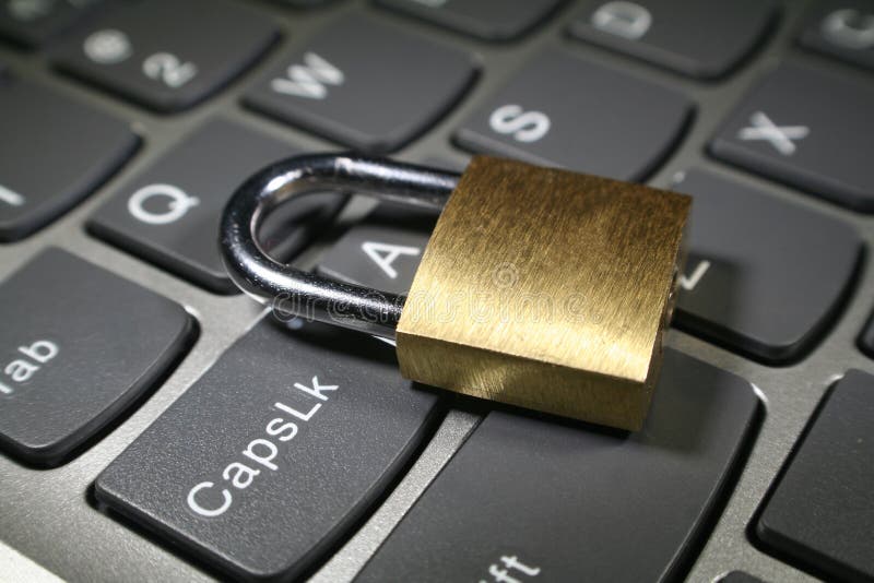 Internet Security with Gold Lock on Computer Keyboard Stock Photo ...