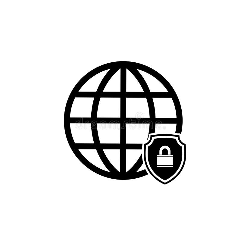 Internet Security Icon Isolated on White Background Stock Vector ...