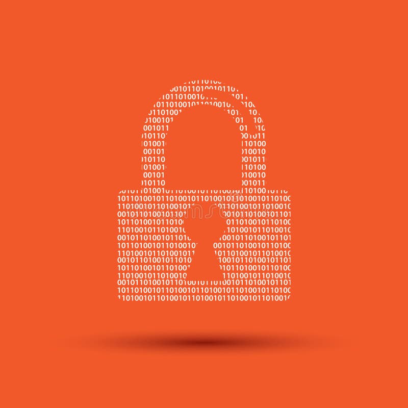 Internet Security Icon Lock and Binary Code Stock Vector - Illustration ...