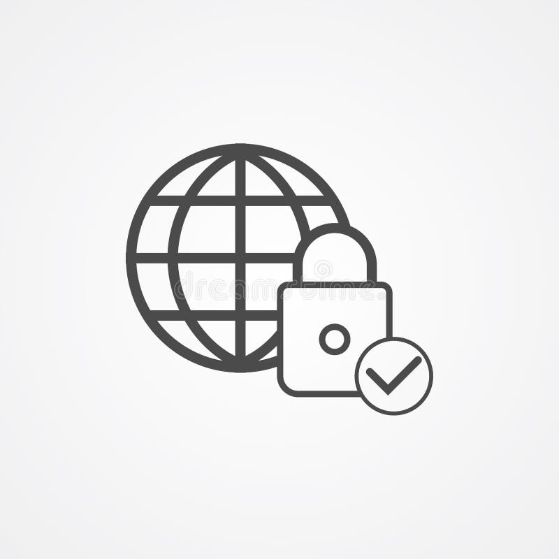 Internet Security Vector Icon Sign Symbol Stock Vector - Illustration ...
