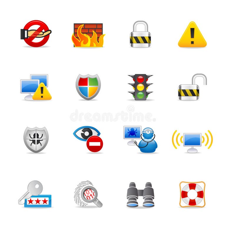 Internet Security icons stock illustration. Illustration of binocular ...