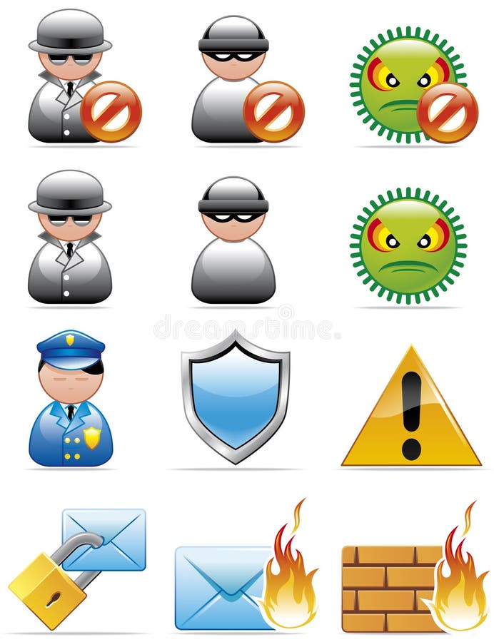 Internet Security Icons Set Stock Vector - Illustration of graphic ...