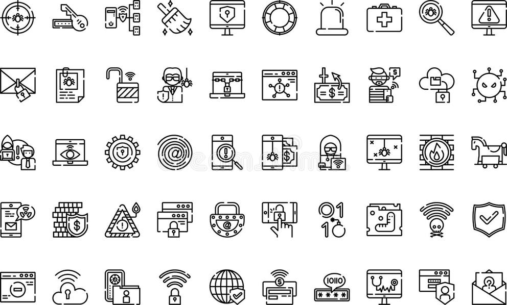 Internet Security Icons High-Quality Vector Icons Collection with ...