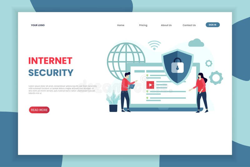 Internet Security Illustration Concept Landing Page for Site Stock ...