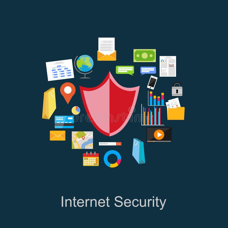 Data Protection or Internet Security Illustration. Stock Vector ...