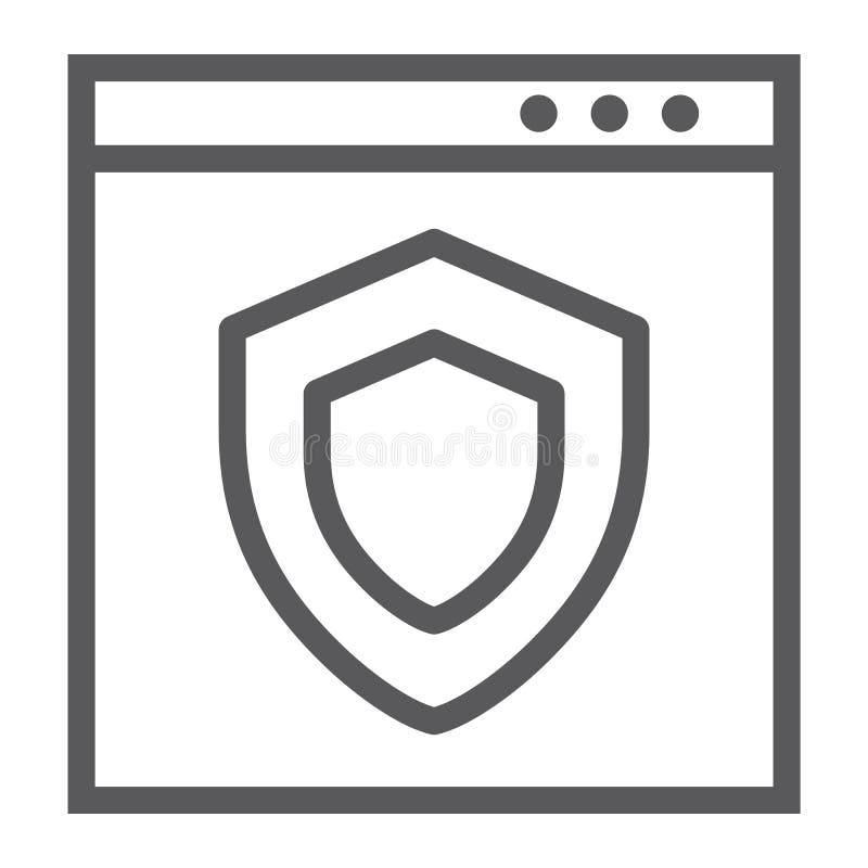 Internet Security Line Icon, Safety and Network, Shield Sign, Vector ...