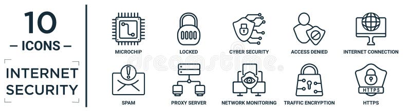 Linear Proxy Server Icon From Internet Security And Networking Outline Collection Thin Line
