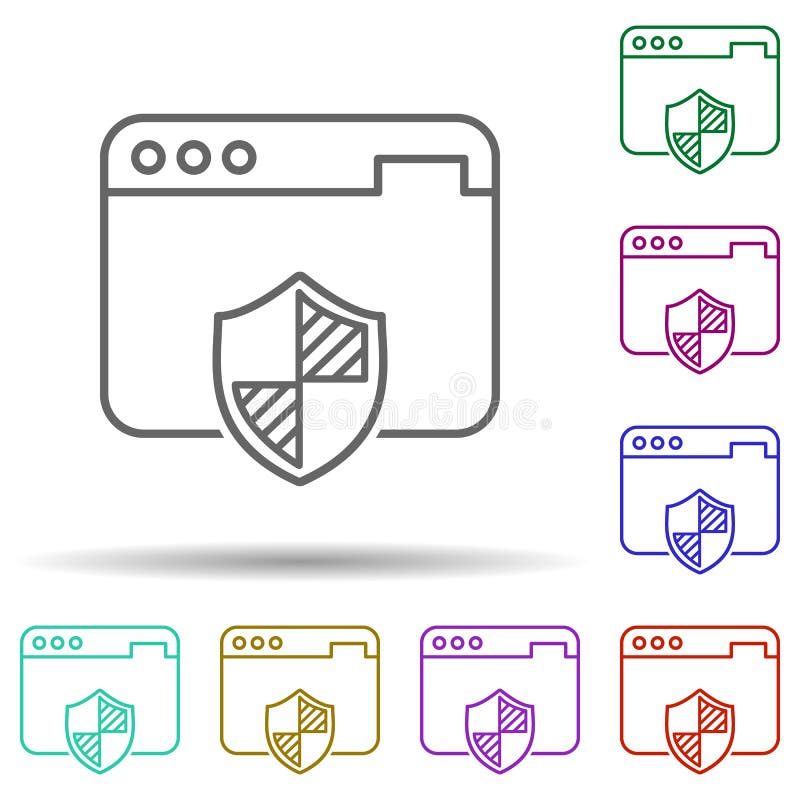 Internet Security Multi Color Icon. Simple Thin Line, Outline Vector of ...
