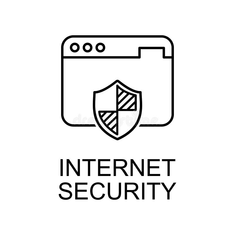 Internet Security Outline Icon Element Of Data Protection Icon With Name For Mobile Concept And