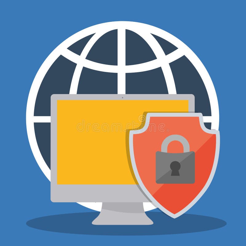 Internet Security Related Icons Image Stock Illustration - Illustration ...