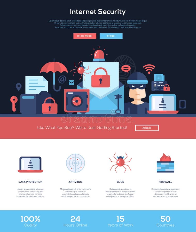 Internet Security Services Website Header Banner with Webdesign ...